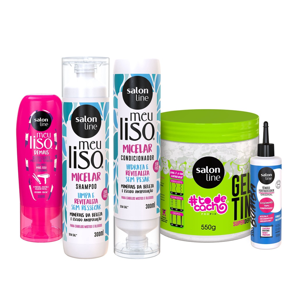 Kit com Meu Liso, SOS Bomba e #todecacho Salon Line | Shopee Brasil