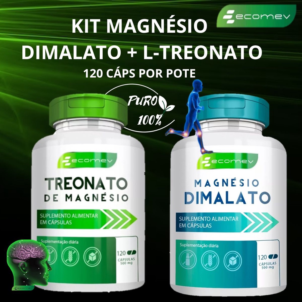 Mix Magnésio Treonato E Dimalato 100% Puro 500mg com Laudo e Autorizado 240 Capsula | Shopee Brasil