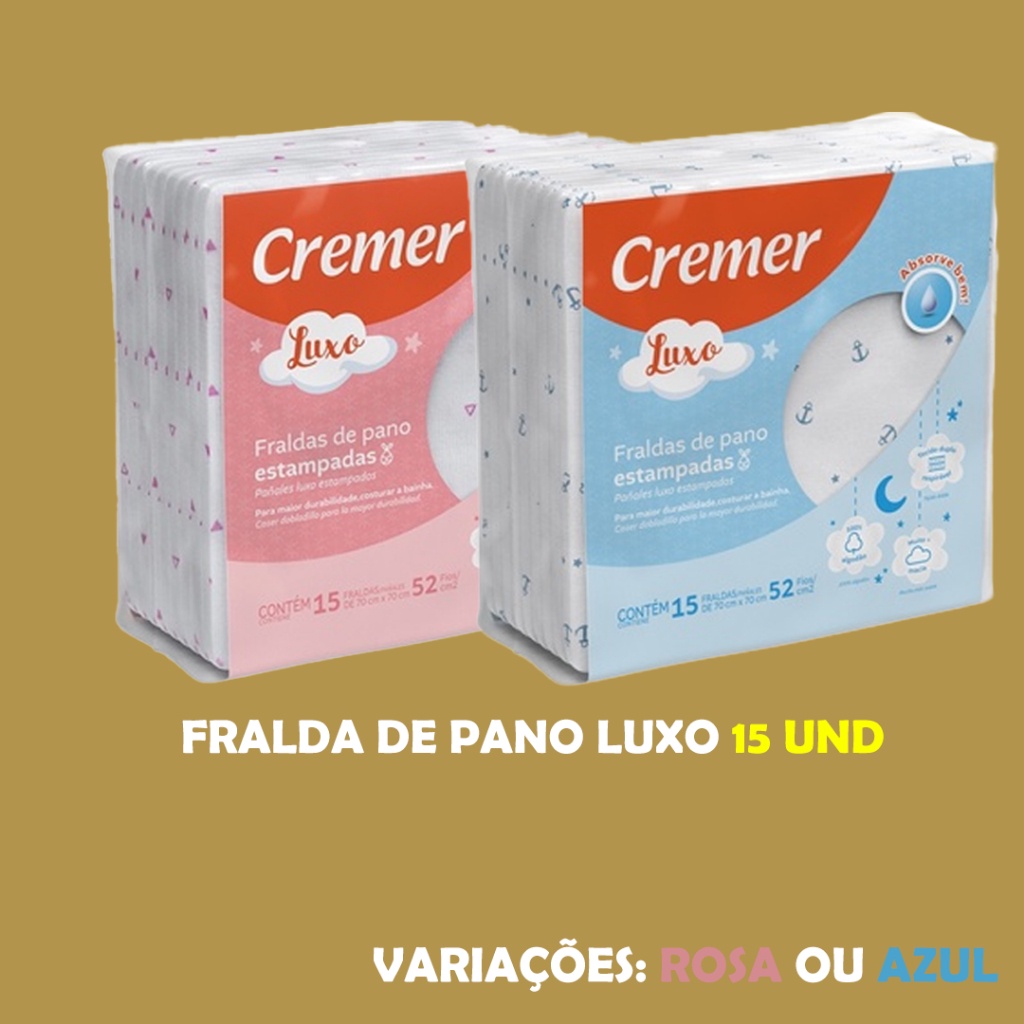 Fralda Pano Luxo Menina ou Menino Estampada 100% Algodão Com 15 fraldas ...