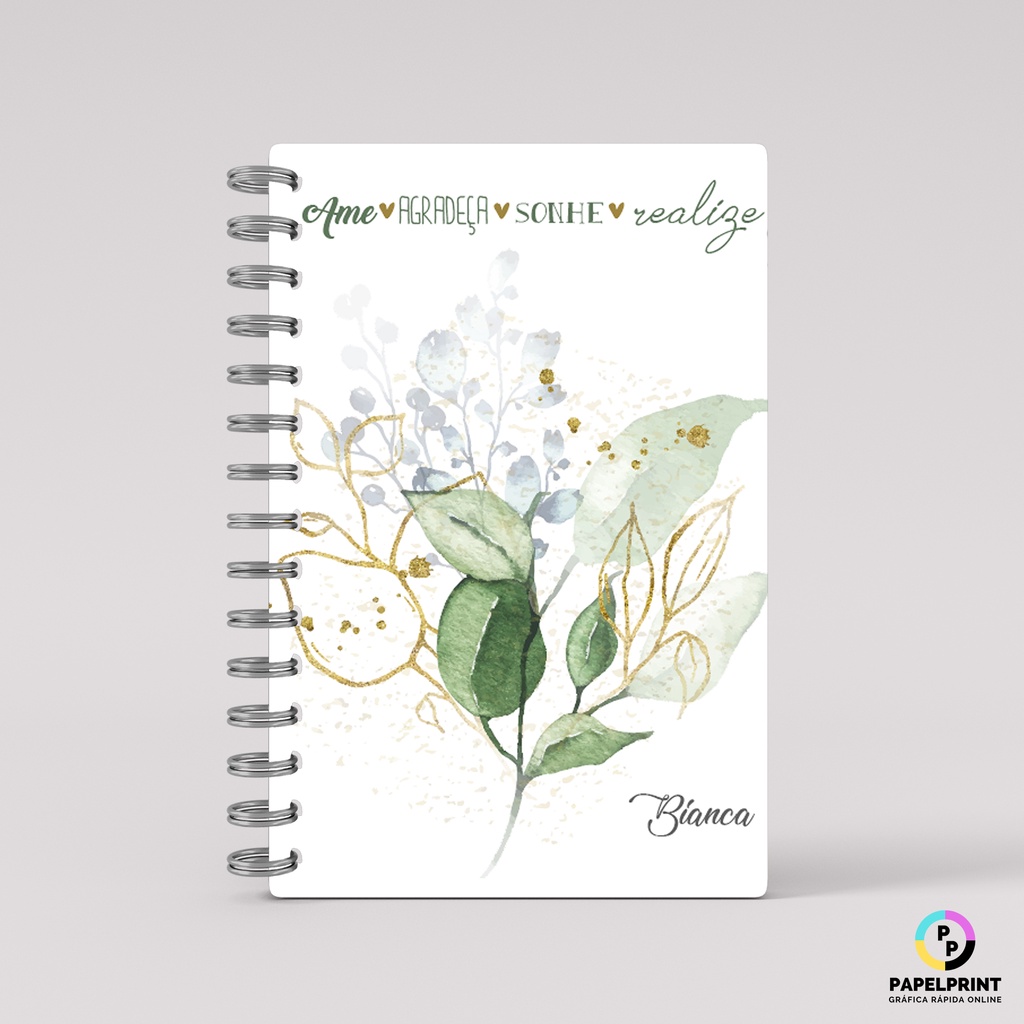 Agenda Leaf Gold 2024 Personalizada com Nome | Shopee Brasil