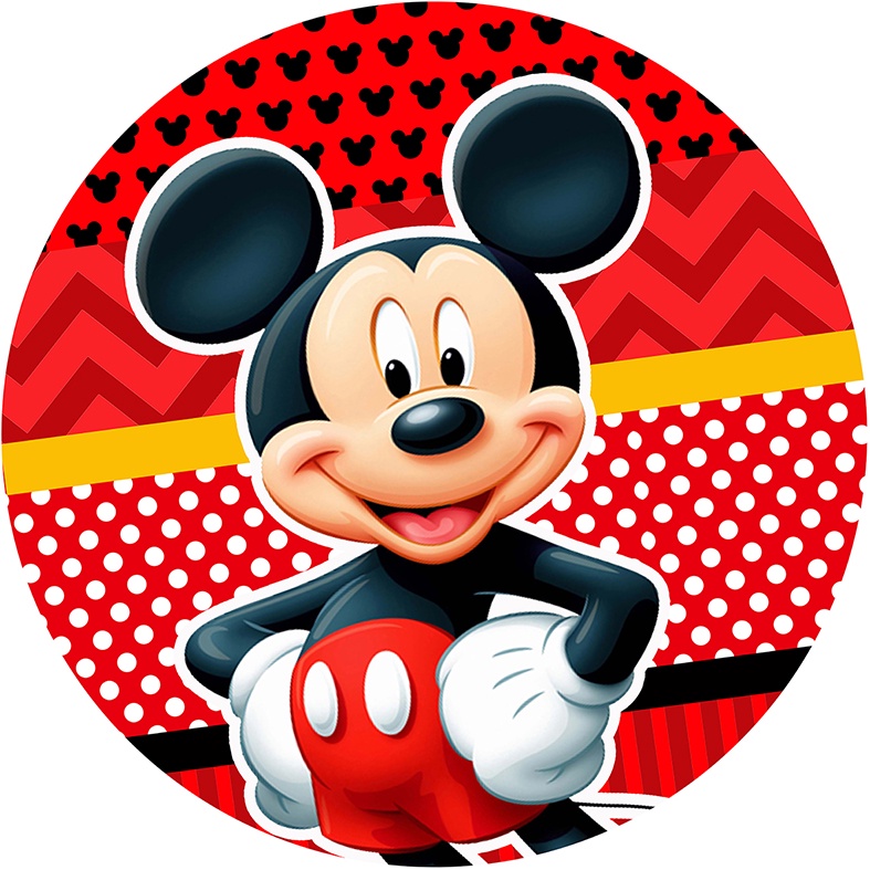 Painel Redondo Tecido Sublimado com/elástico Mickey REF 03 | Shopee Brasil