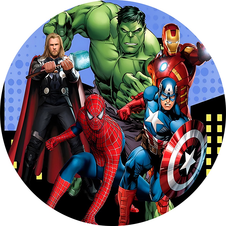 Painel Redondo Tecido Sublimado com/elástico Vingadores REF 07 | Shopee Brasil