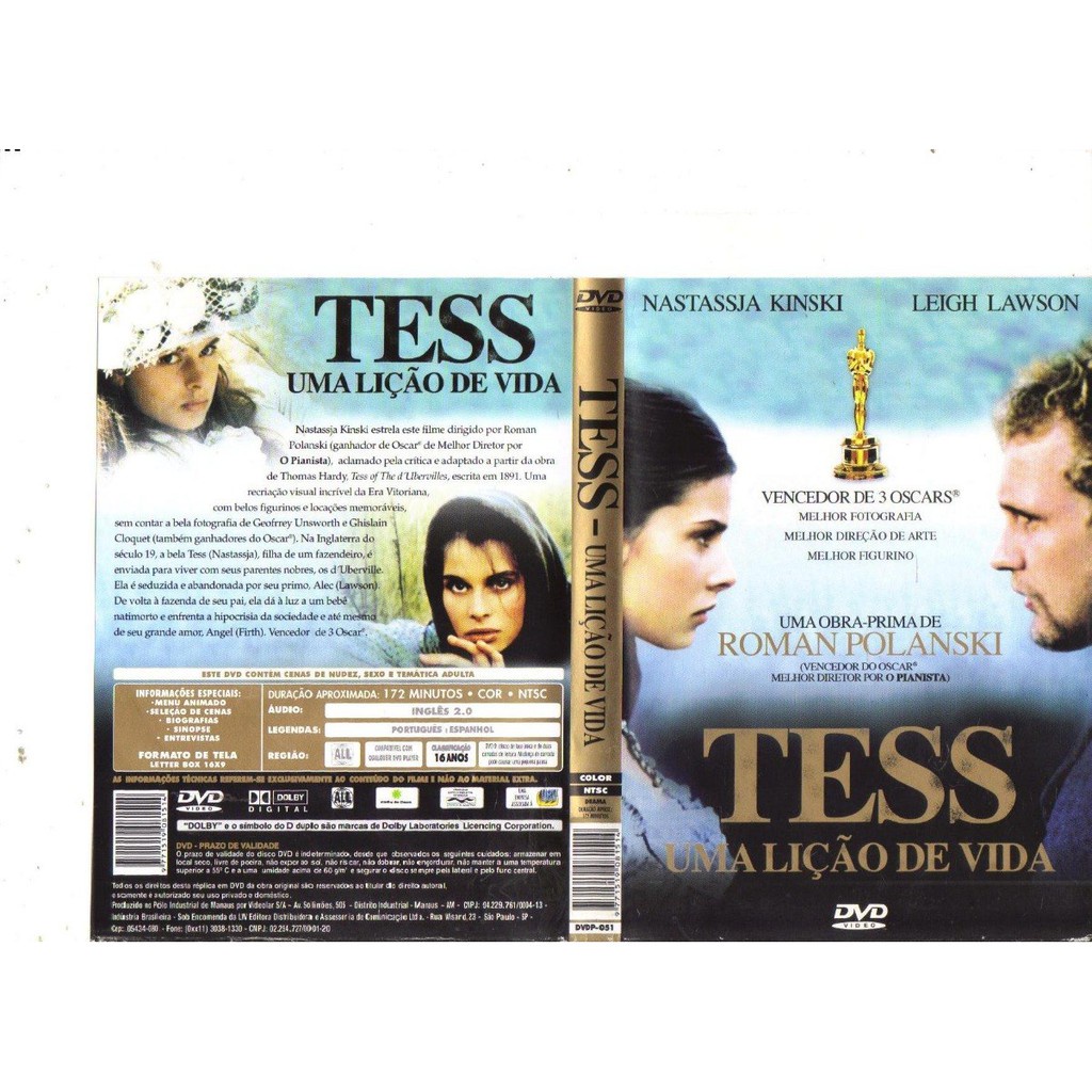 Dvd Tess Uma Lição De Vida, Nastassja Kinski, Leigh Lawson | Shopee Brasil