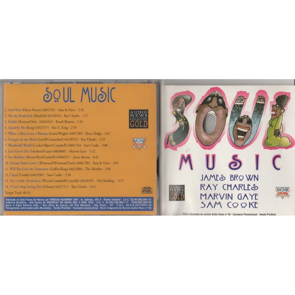 Cd Soul Music James Brown Ray Charles Sam Cooke Original | Shopee Brasil