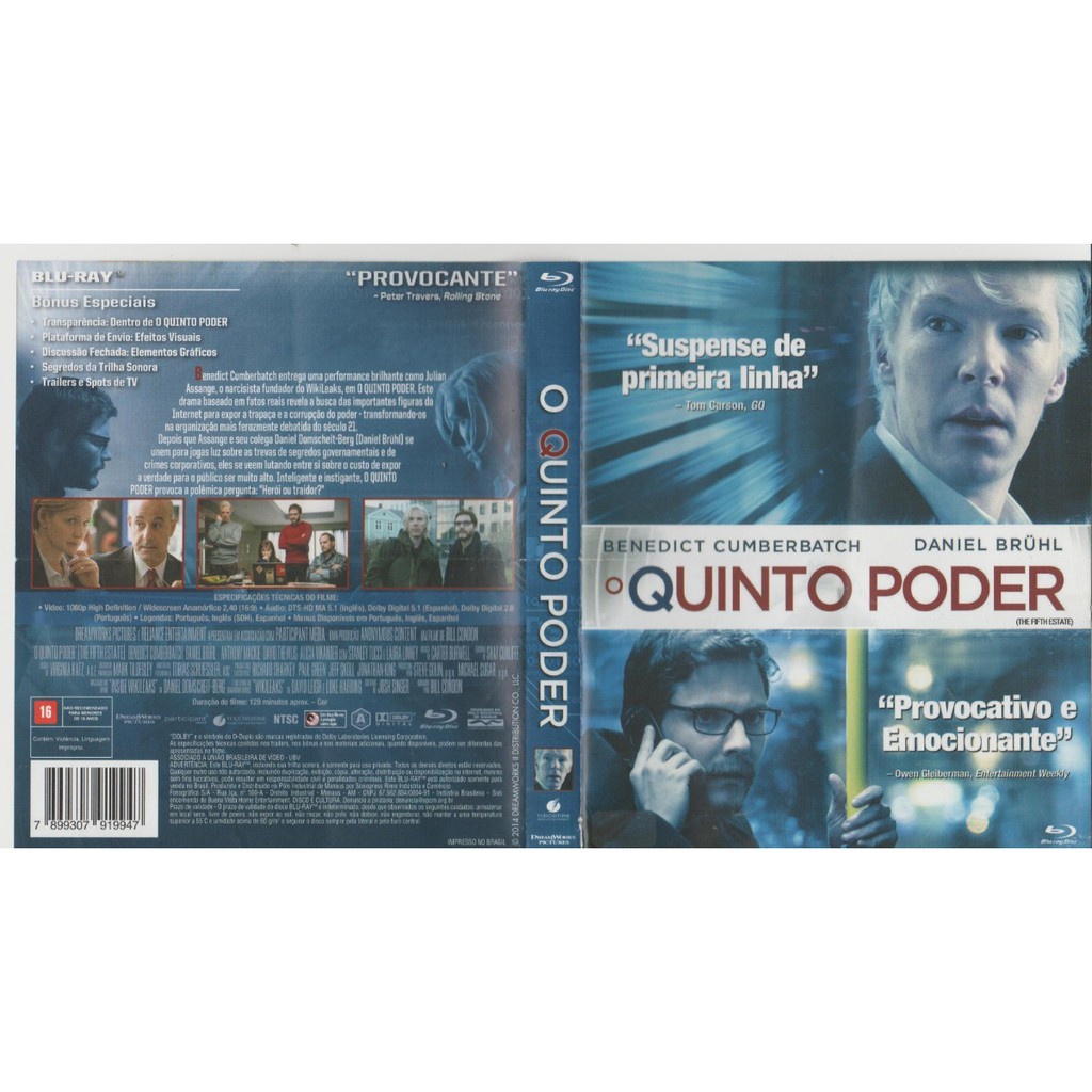 Blu-ray O Quinto Poder 2014 Benedict Cumberbatch Original | Shopee Brasil