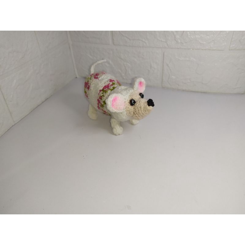 boneco ratinho crochê amigurumi pelúcia ratinha rato desenho animado ...