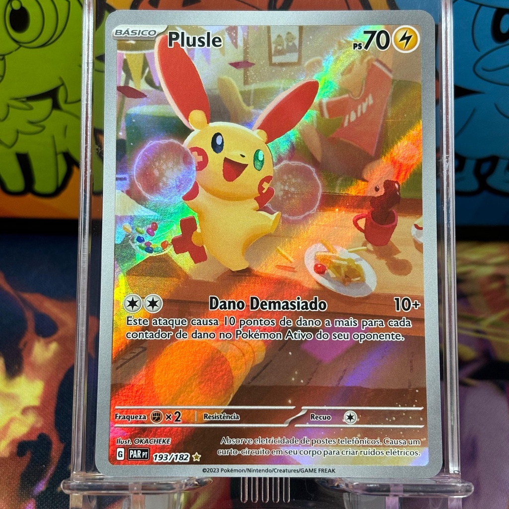 Carta Pokémon Plusle PAR 193/182 Ilustração Rara - Coleção Escarlate e ...