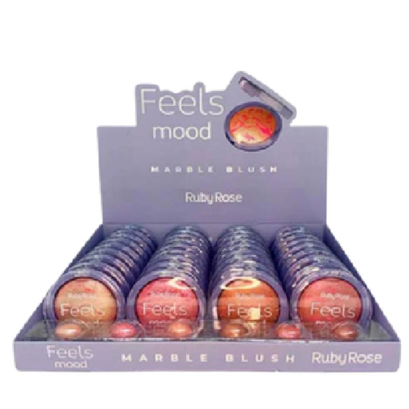 Blush Marble Marmorizado Feels Mood - Ruby Rose HB-6117 Box c/ 36 Unidades | Shopee Brasil
