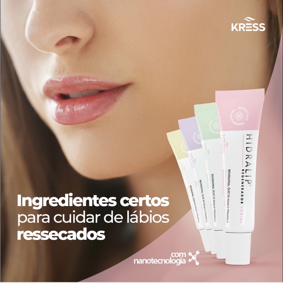 Hidralip Regenerador Labial 7,5ml Kit Com 03 unidades - Kress | Shopee Brasil