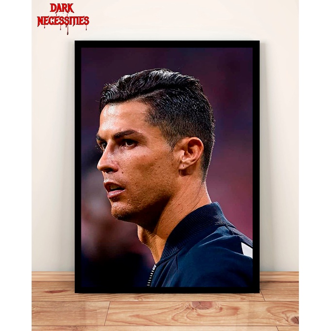 Quadro Grande CR7 - Cristiano Ronaldo A3 com Modura e Vidro - Modelo ...