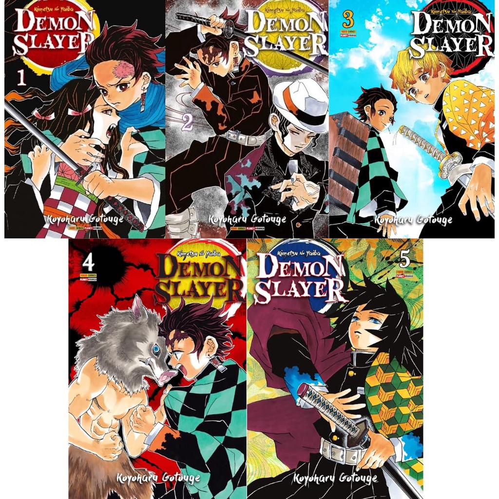 Demon Slayer - Kit Vol.Umes: 1 A 5 | Shopee Brasil