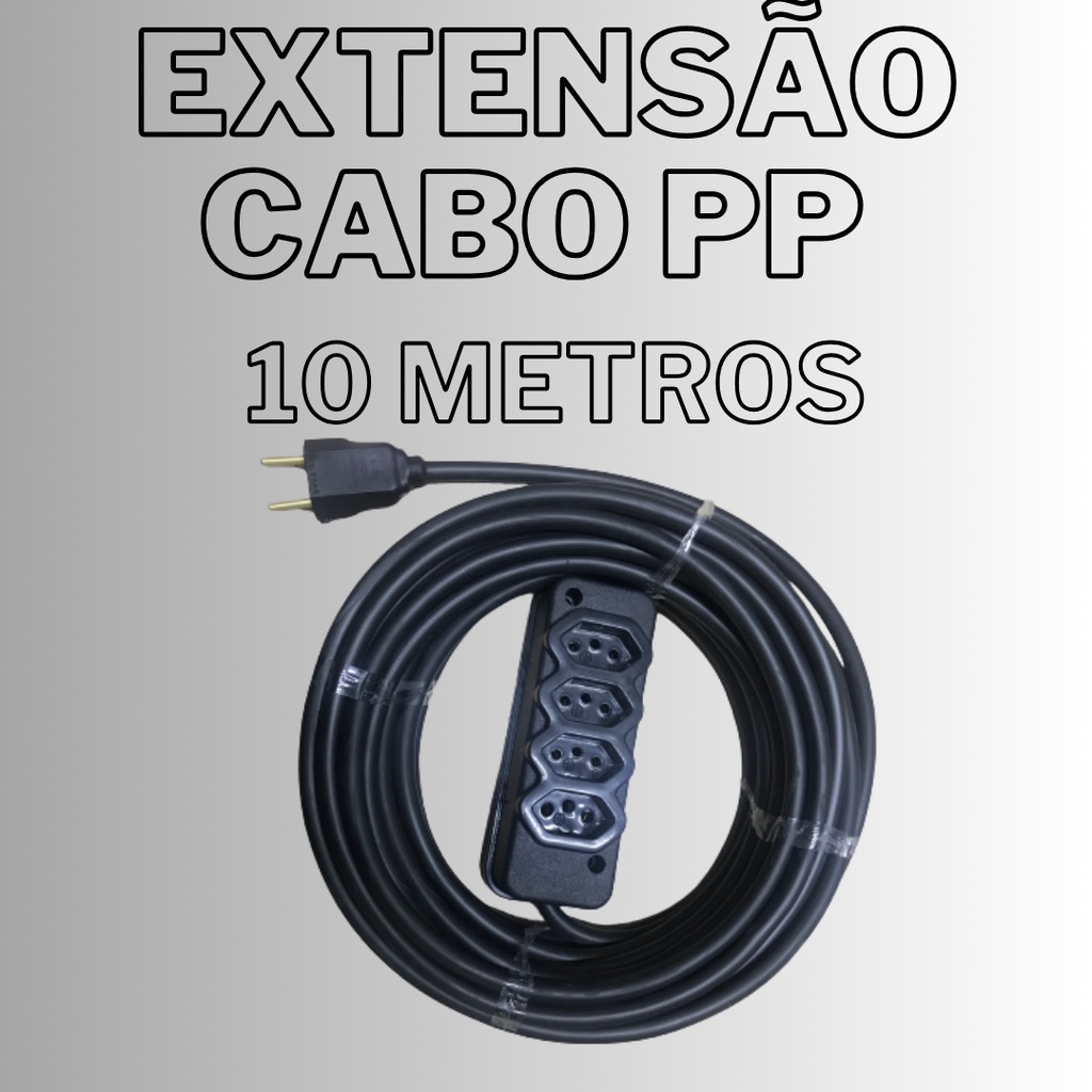 EXTENSÃO CABO PP 2X2,5MM 10 METROS | Shopee Brasil