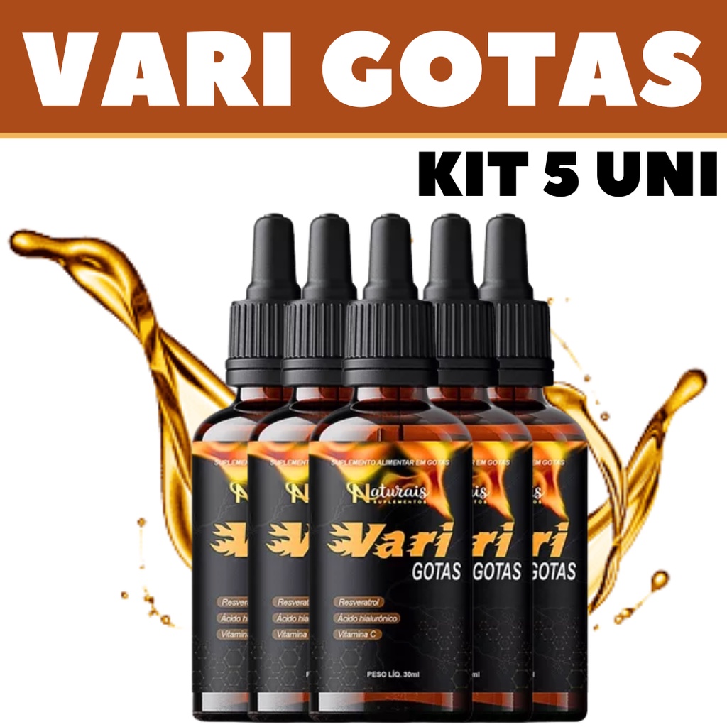 5 FRASCOS VARI GOTAS ORIGINAL SUPER POTENTE | Shopee Brasil