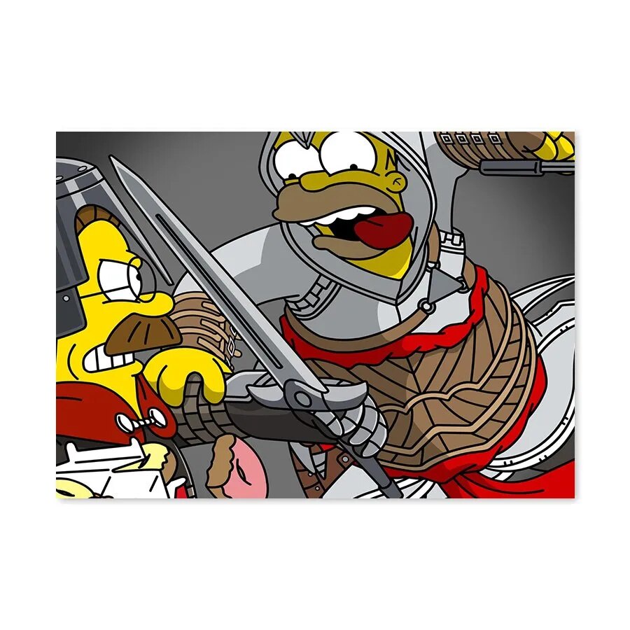 Placa Decorativa Luta Medieval Homer Simpsons x Flanders | Shopee Brasil