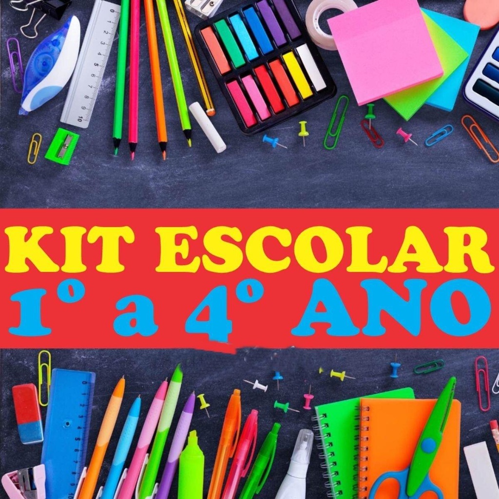 Kit Material Escolar Ensino Fundamental 20 Itens (1º ao 4º Ano ...