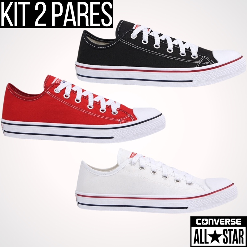 Kit Tênis All Star Tenis AllStar 2 Pares Allstars Feminino Alstar ...