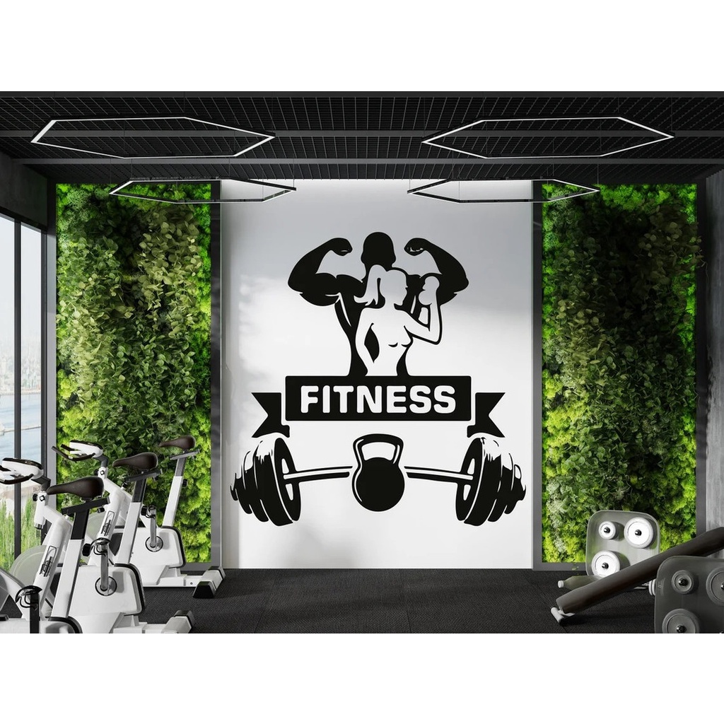 ADESIVO DE PAREDE DECORATIVO ACADEMIA E MUSCULAÇÃO | Shopee Brasil