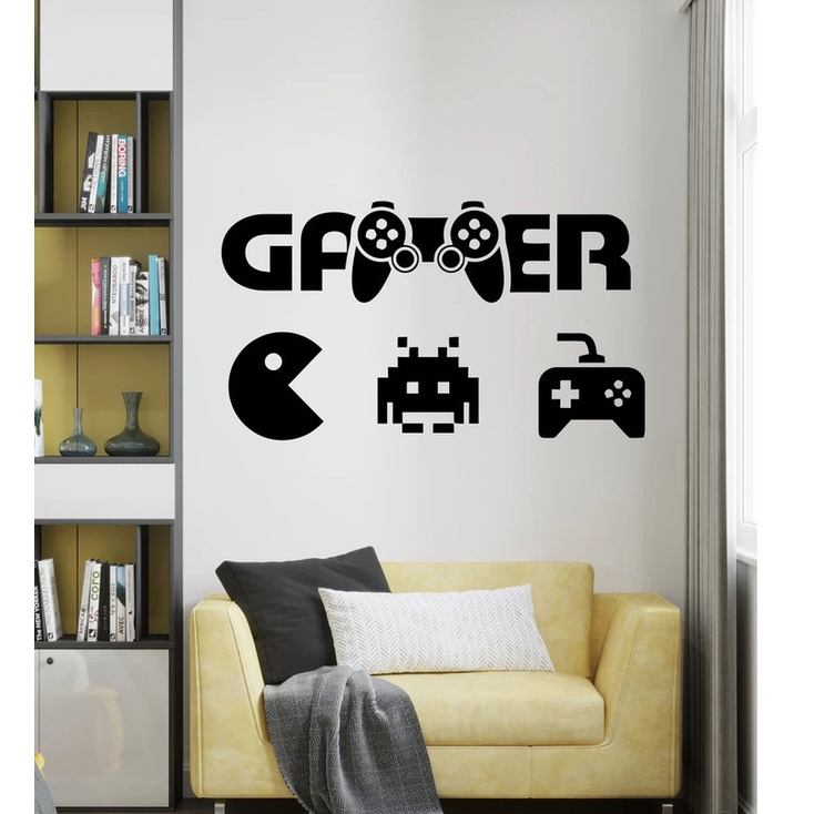 ADESIVO DE PAREDE DECORATIVO GAMER, JOGOS, VIDEO GAME | Shopee Brasil