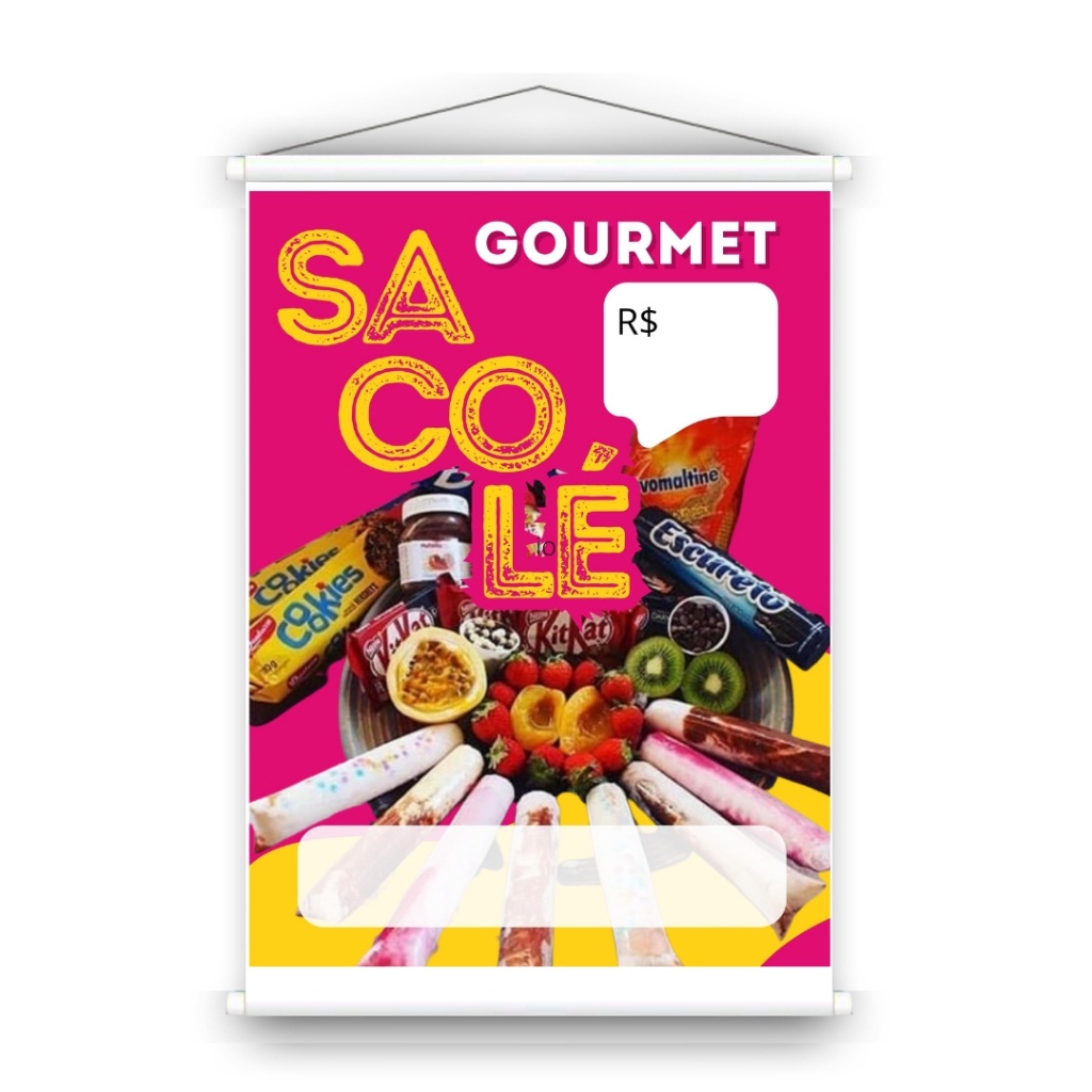 Banner Sacolé Gourmet c/ preço e telefone | SEM PERSONALIZAÇÃO | Não ...