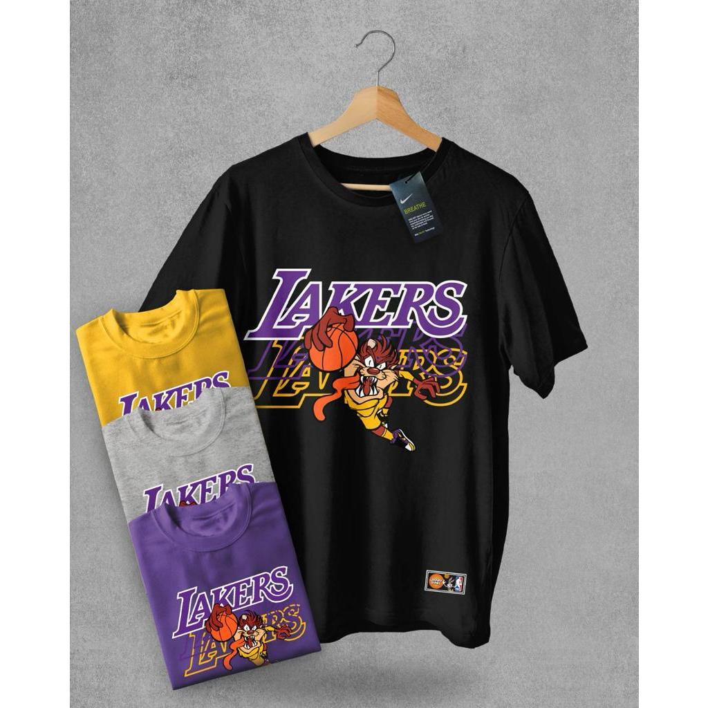 Camiseta NBA Taz-Mania | Super Mario do Los Angeles Lakers | Looney ...