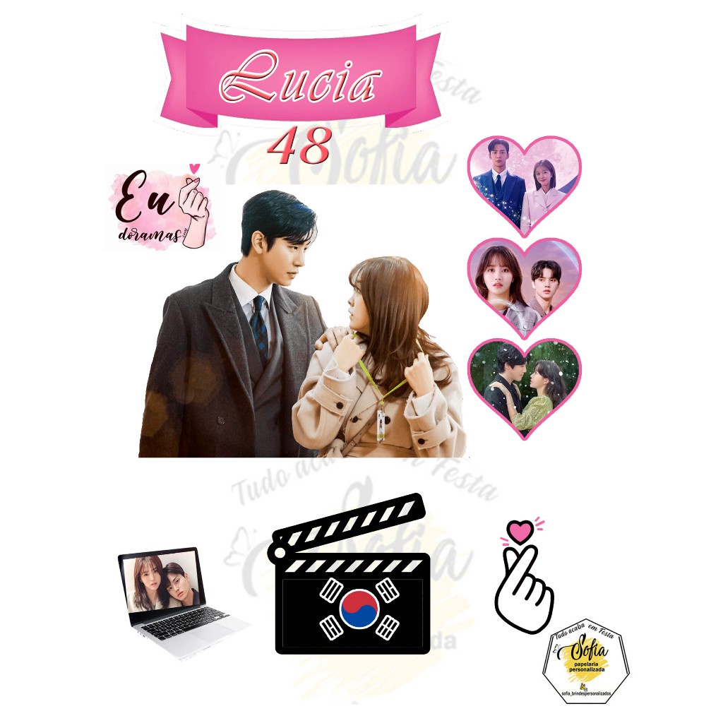 Topo de bolo Dorama topper personalizado | Shopee Brasil