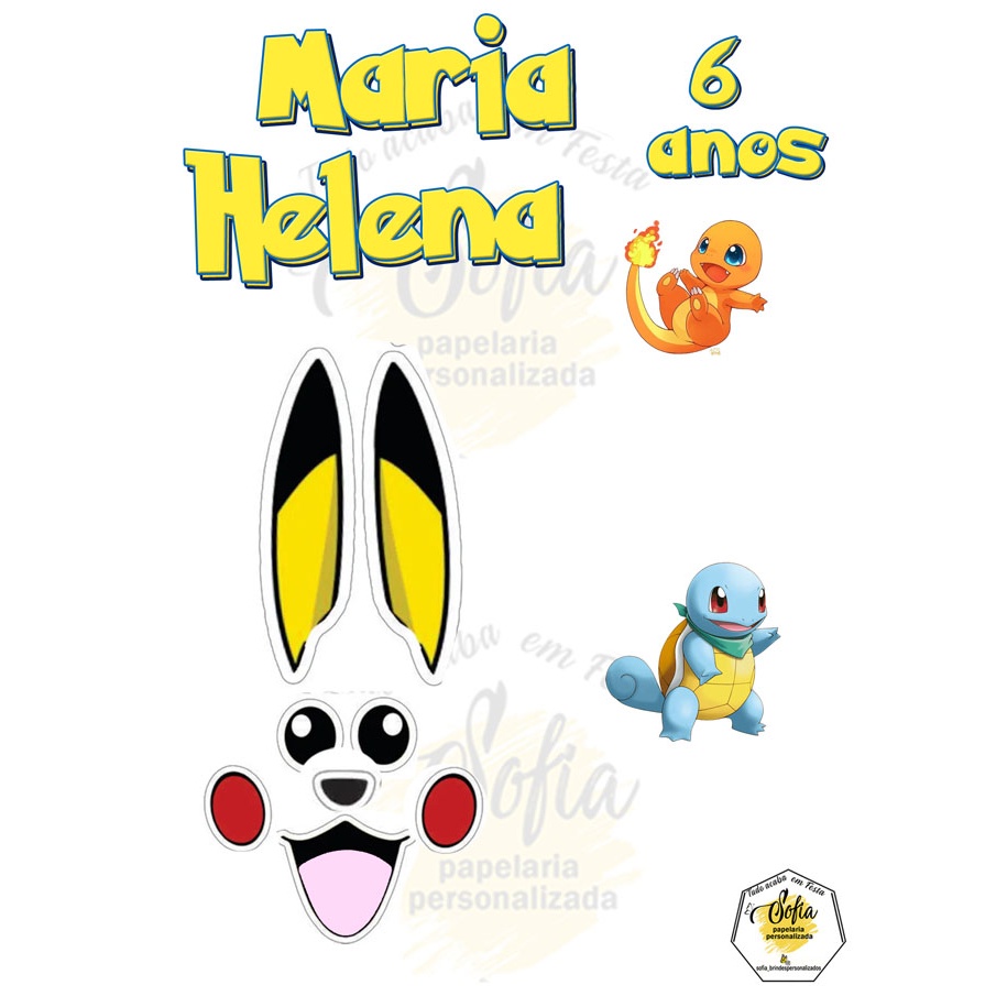 Topo de bolo POKÉMON 01 Topper personalizado | Shopee Brasil