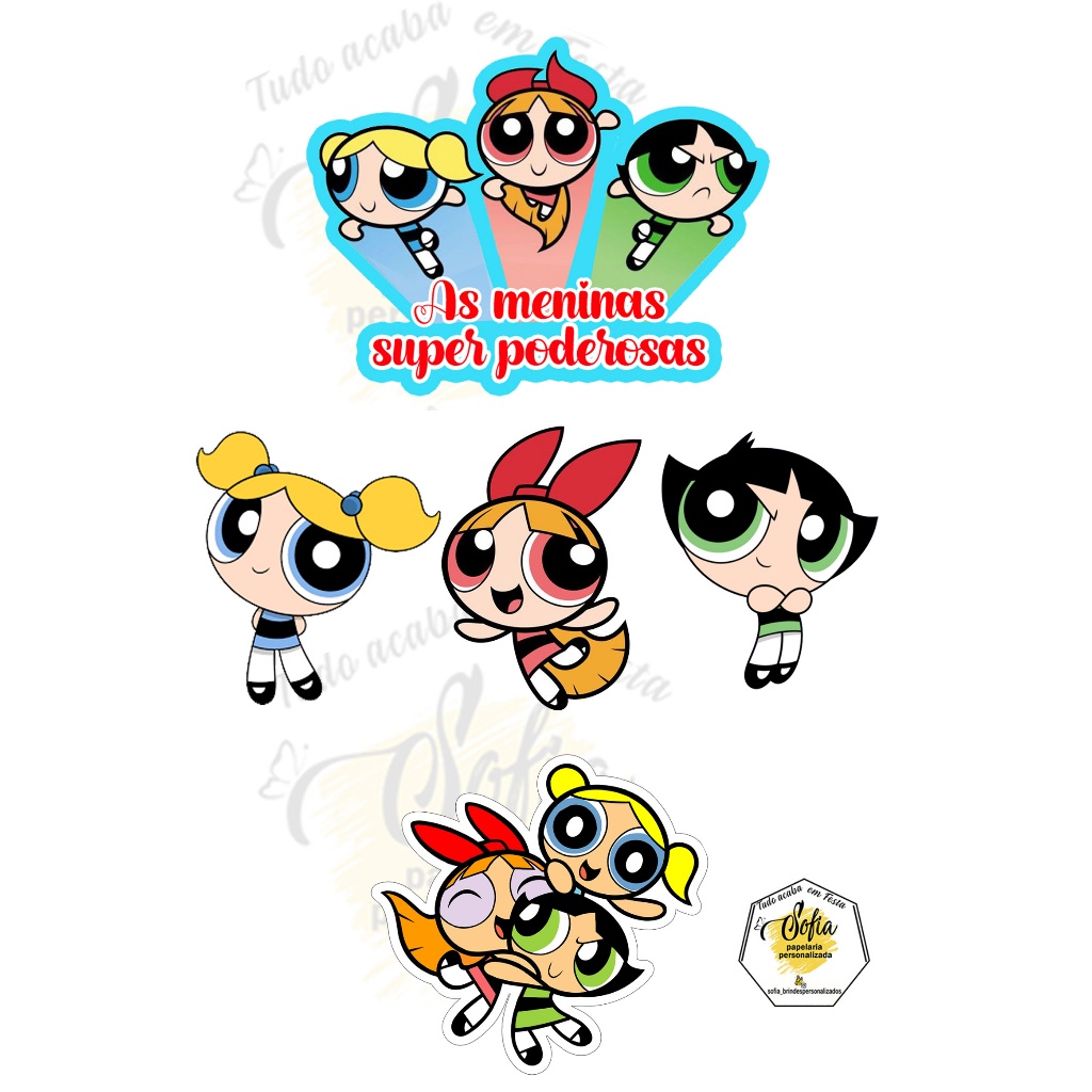 Topo de bolo tema MENINAS SUPER PODEROSAS Topper personalizado | Shopee Brasil