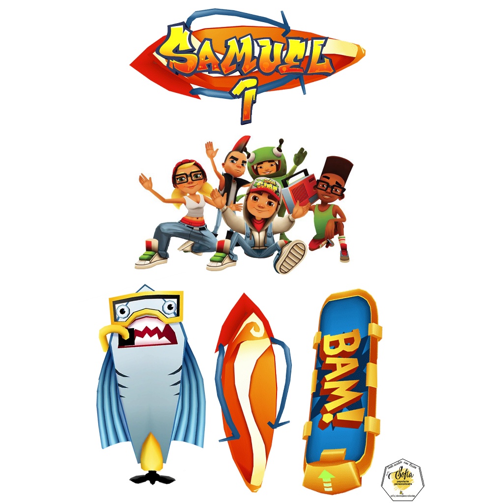 Topo de bolo SUBWAY SURFERS Topper personalizado | Shopee Brasil