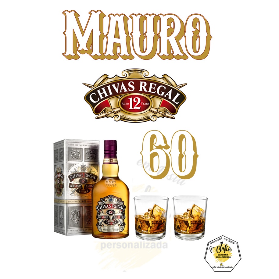 Topo de bolo tema CHIVAS REGAL topper personalizado | Shopee Brasil