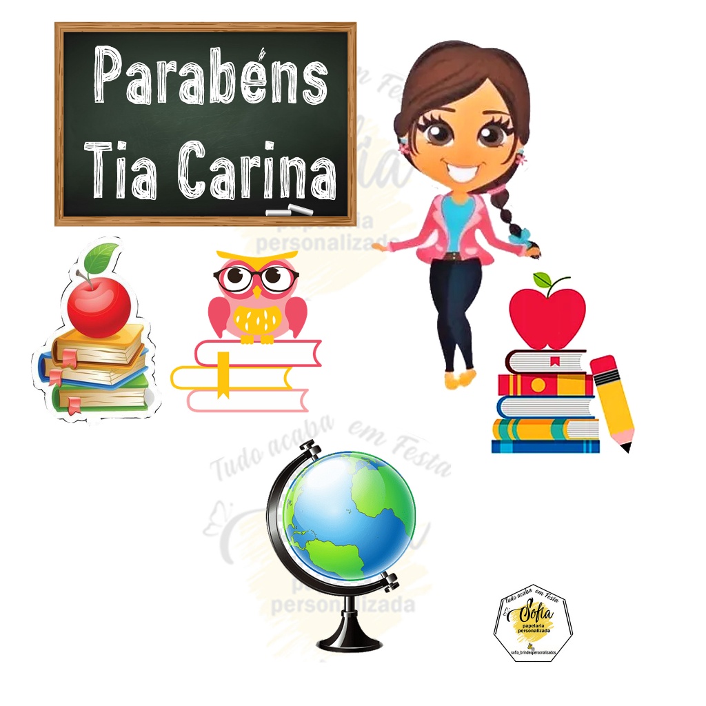 Topo de bolo PROFESSORA 02 Topper personalizado | Shopee Brasil