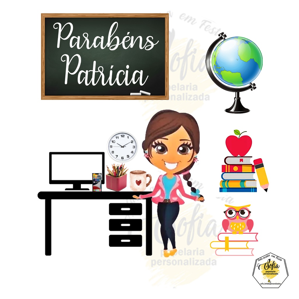 Topo de bolo PROFESSORA 03 Topper personalizado | Shopee Brasil