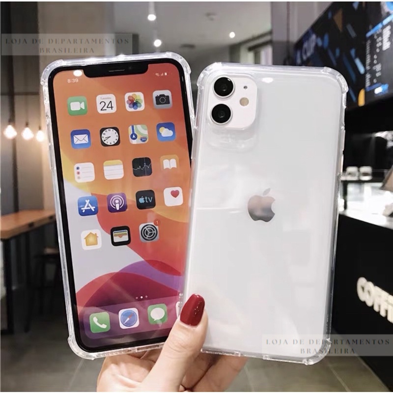 Capa Anti Impacto Transparente iPhone 14/11/13/12/7 8 Plus/XR/X/6 ...