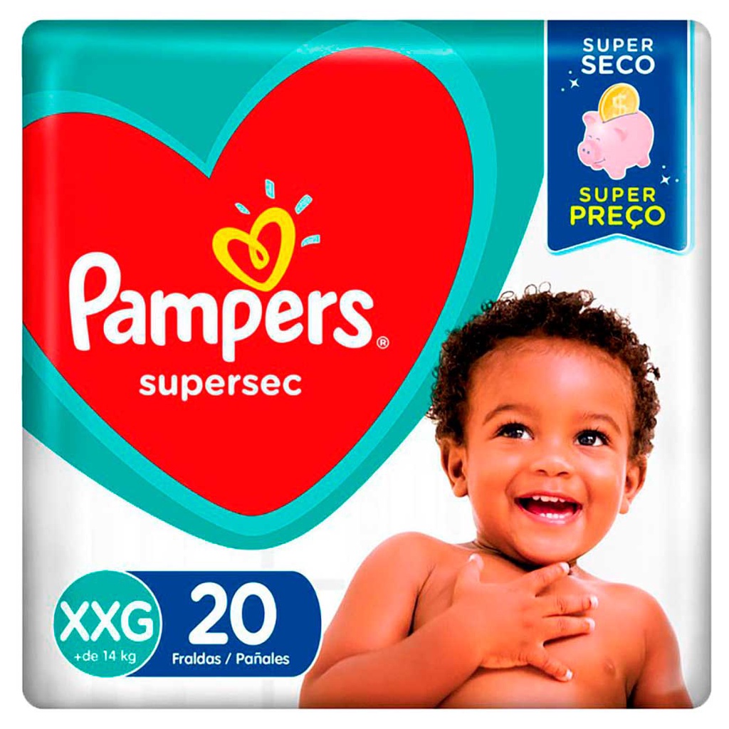 Fralda Pampers Supersec Xxg 20 Unidades | Shopee Brasil