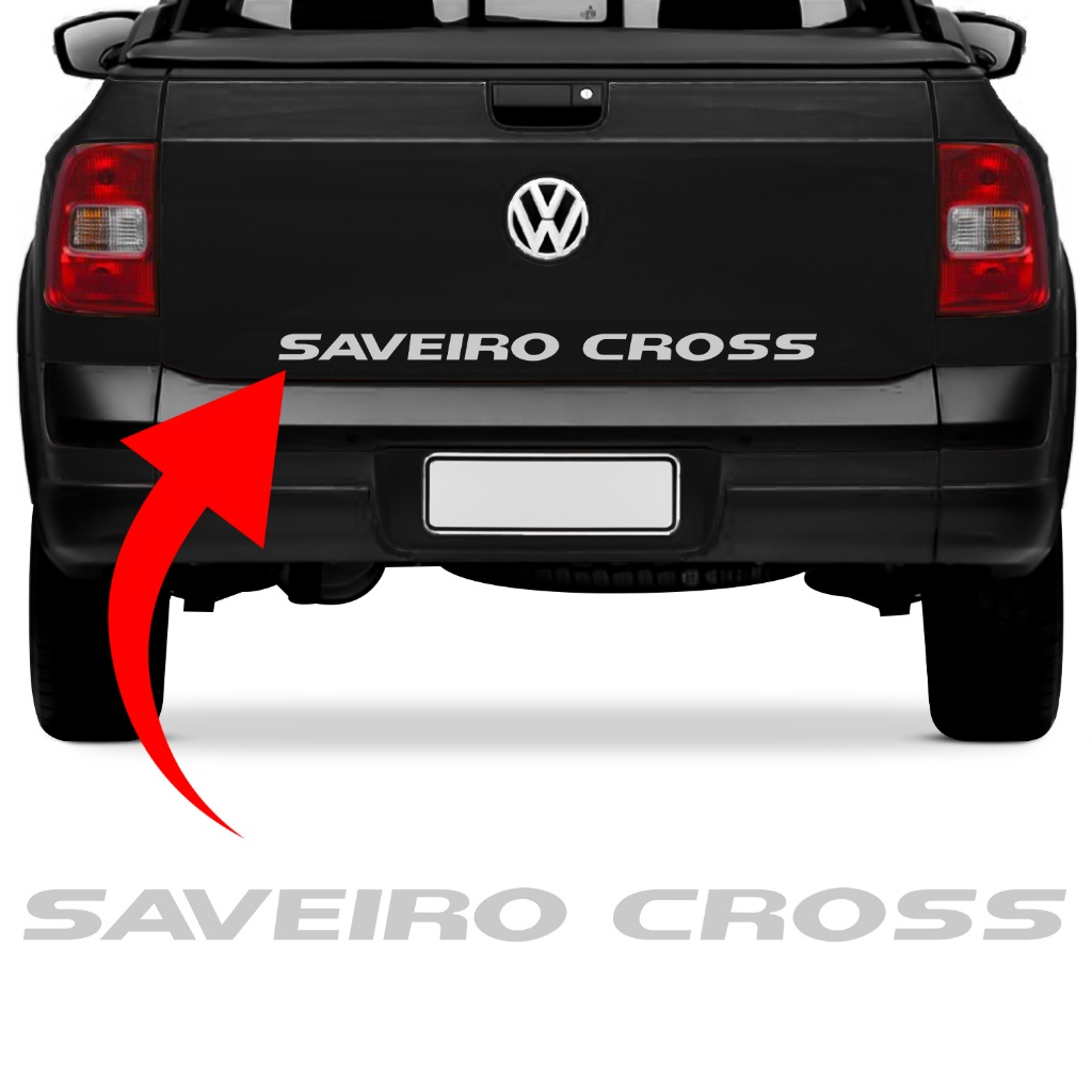 Adesivo Tampa Traseira Saveiro Cross G5 2011 2012 2013 Faixa Prata ...