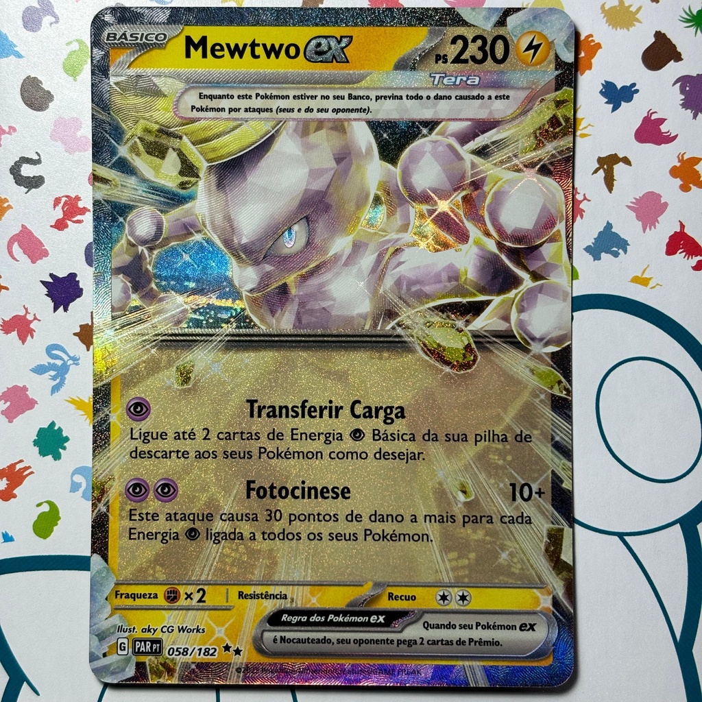 Carta Mewtwo EX PAR 058/182 Ultra Rara - Coleção Escarlate e Violeta ...