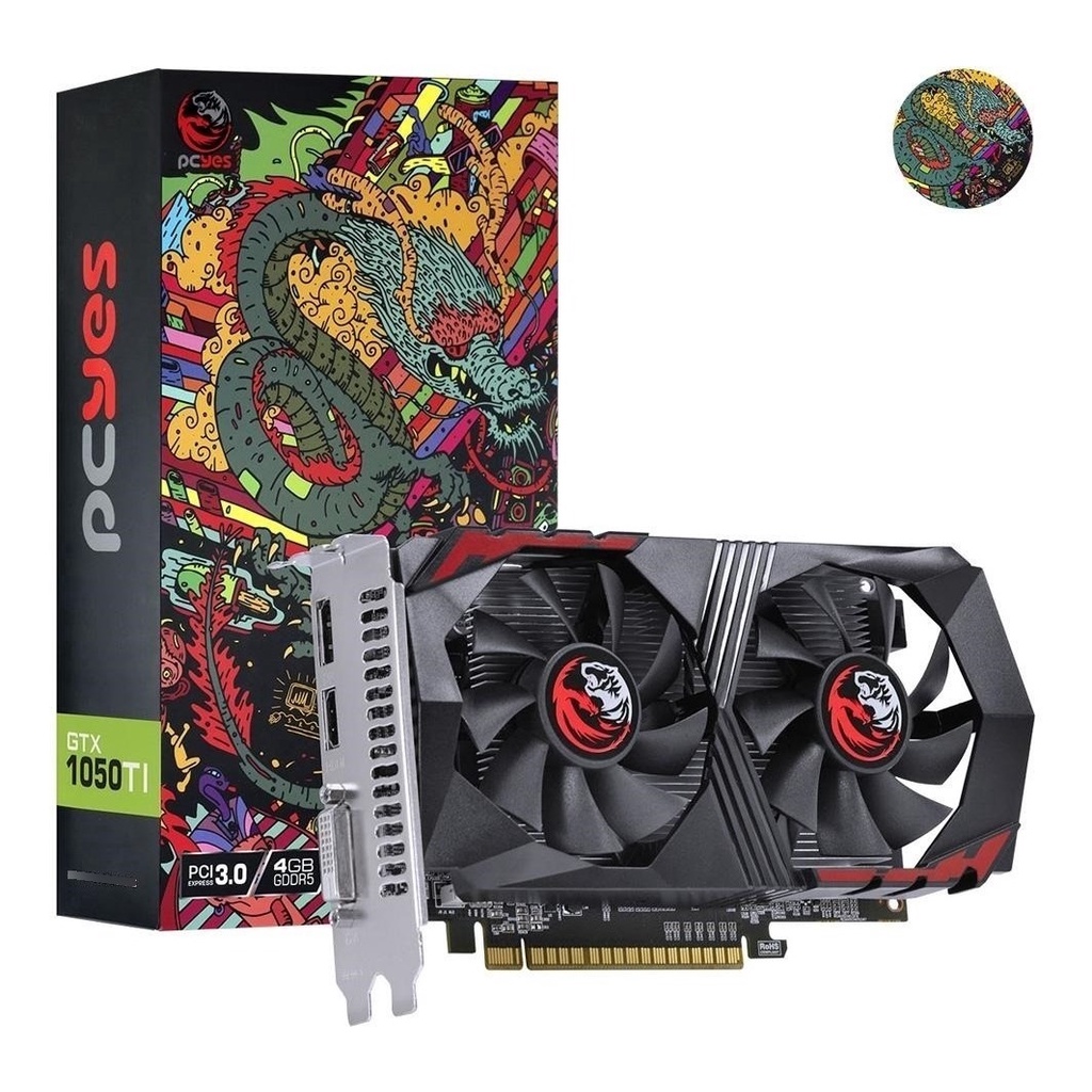 Placa de vídeo Nvidia Pcyes GeForce 10 Series GTX 1050 Ti ...