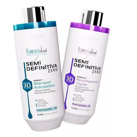 Kit Forever Liss Definitiva Zero Progressiva 2x1 1Litro | Shopee Brasil