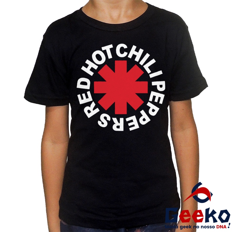 Camiseta Infantil Red Hot Chili Peppers 100% Algodão RHCP Rock Geeko | Shopee Brasil