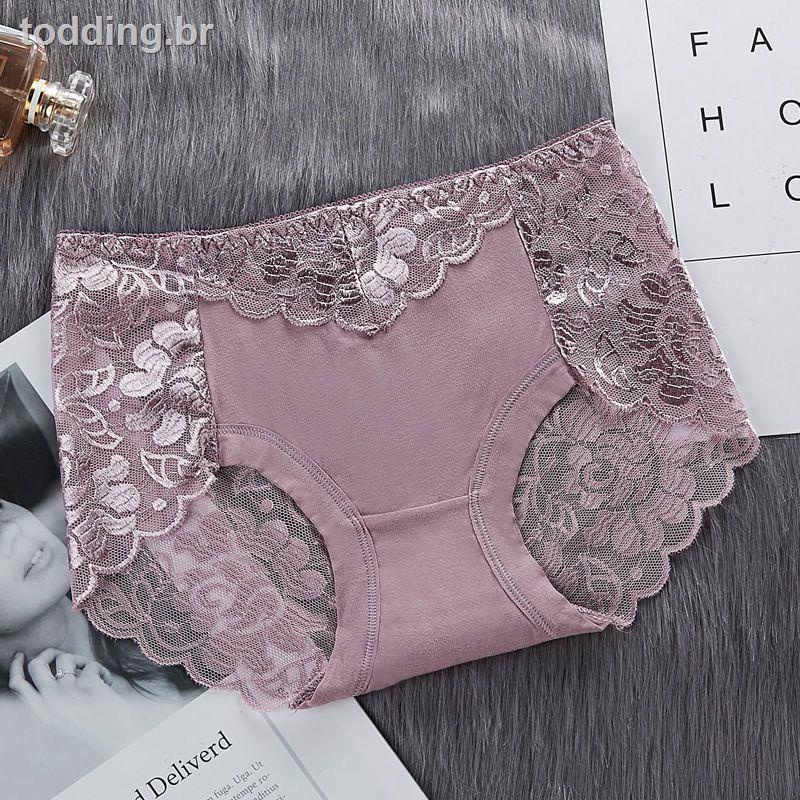 3-pack De Roupa Íntima Feminina , Renda De Cintura Média Transparente ...