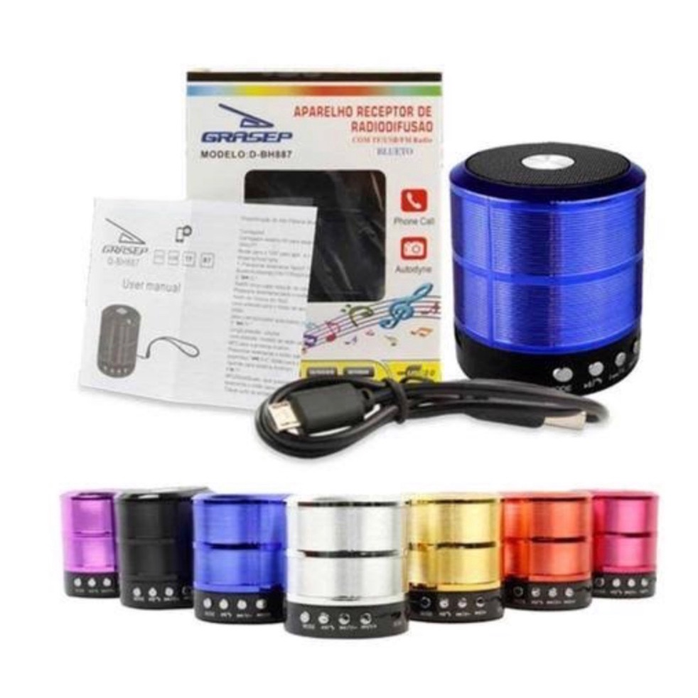 mini caixa de som bluetooth com usb e entrada pra cartao sd marca ...