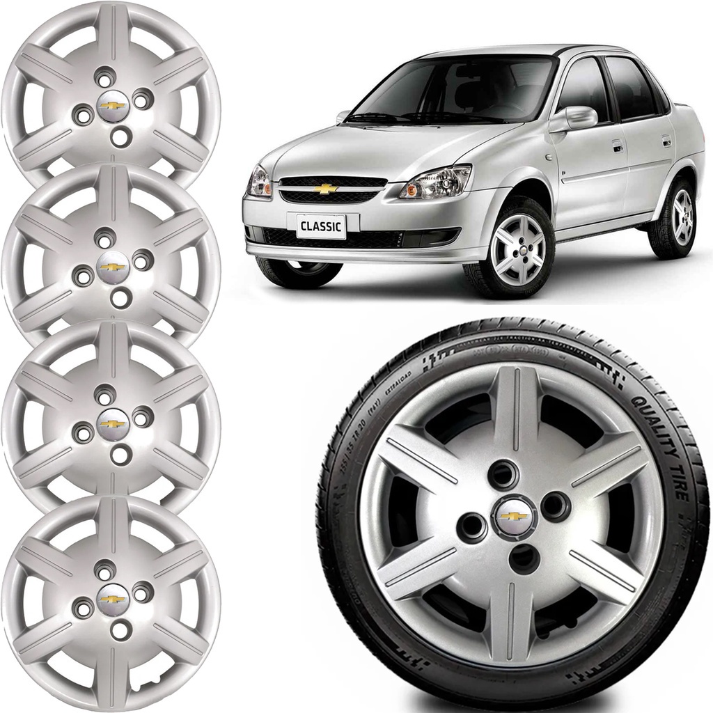 Jogo 4 Calota Corsa 2011 12 13 2014 2015 Modelo Original | Shopee Brasil