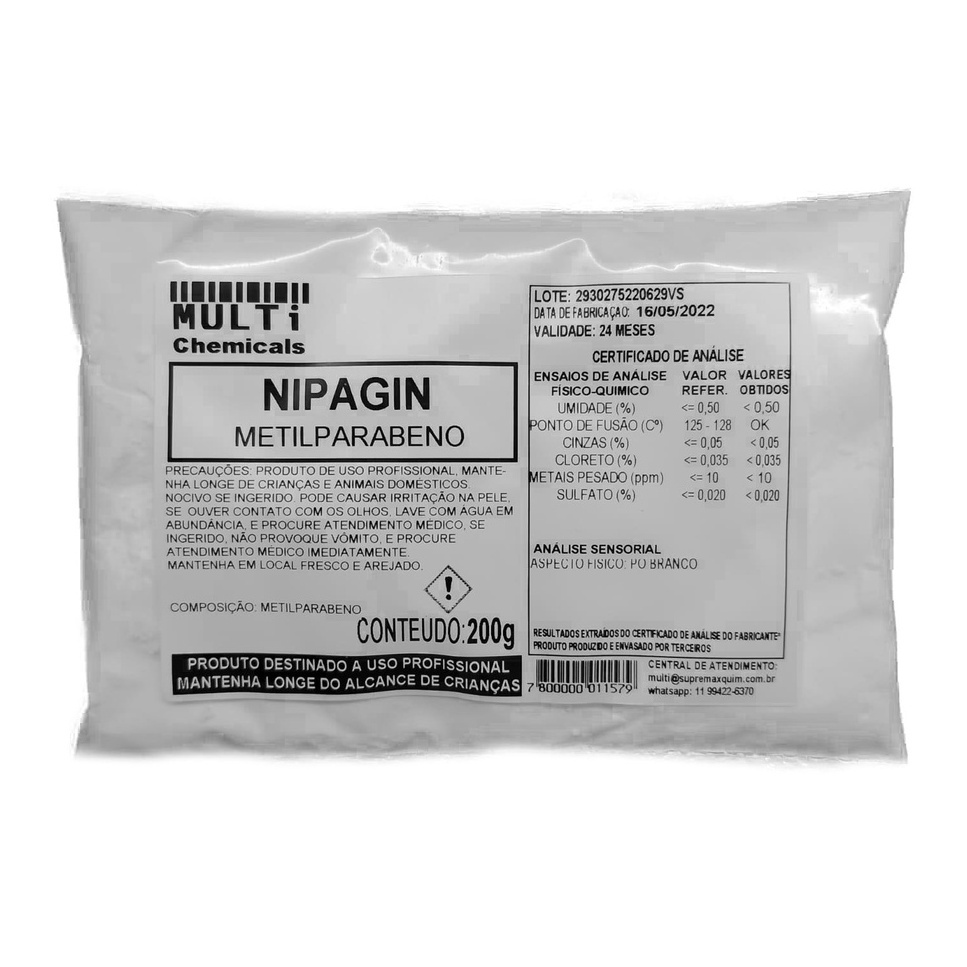 Nipagin - metilparabeno - 200G | Shopee Brasil