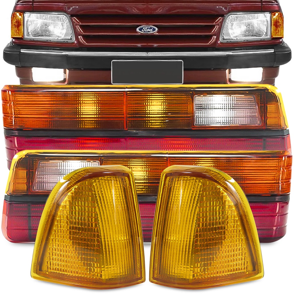 Kit Lanterna Traseira Del Rey 1985 A 1991 + Lanterna Dianteira Pisca ...