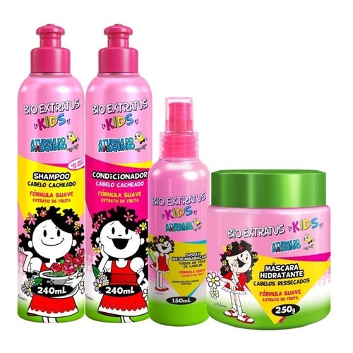 Linha Kids Cabelos Cacheados Infantil Bio Extratus 4 Prod. | Shopee Brasil