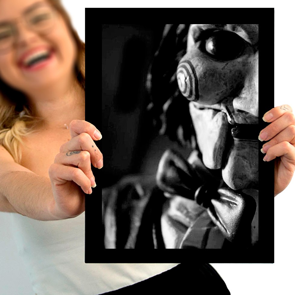 Quadro Jogos Mortais SAW Terror Billy Jigsaw com Moldura e Vidro ...