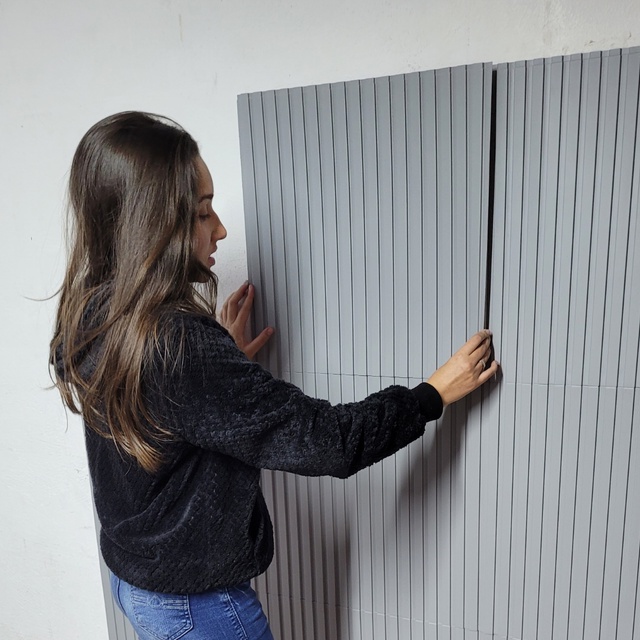 Painel Ripado Pvc CINZA Kit Com 12 Placas Decorativas 3D | Shopee Brasil