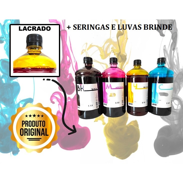 Kit 4 Tinta Refil Tinta Compatível Alta Brother DCP-T720DW 1L refil ...