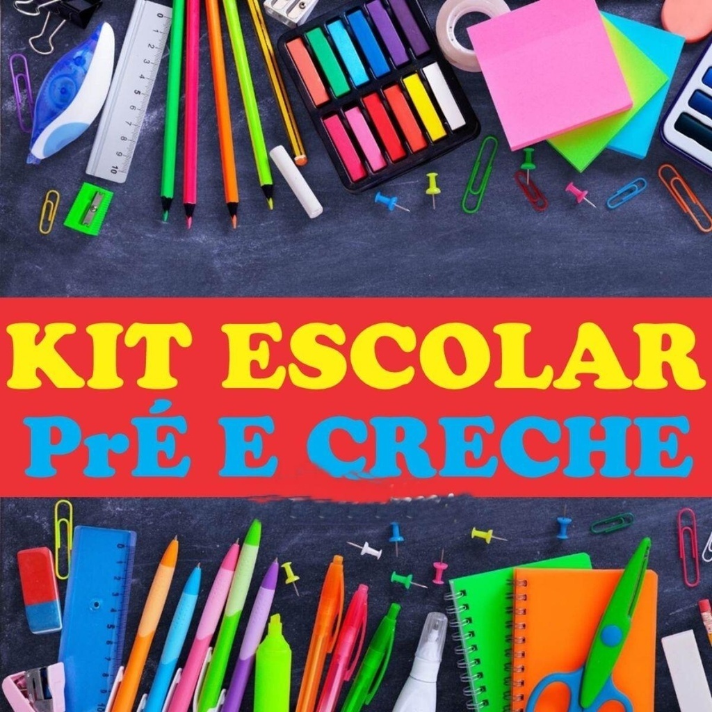 Kit Material Escolar Ensino Infantil 19 Itens (Creche, Prezinho, Pré I ...