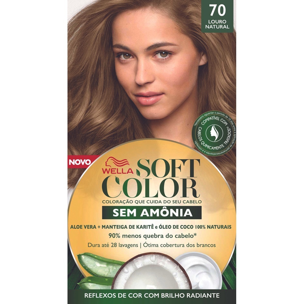 KIT COM 6 TINTURA WELLA SOFT COLOR 70 LOURO NATURAL | Shopee Brasil