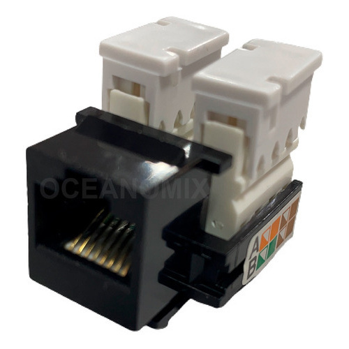 KIT 5 PÇS - Keystone Rj45 Preto Cat5e Conector Femea Utp Lan - LINK+ ...